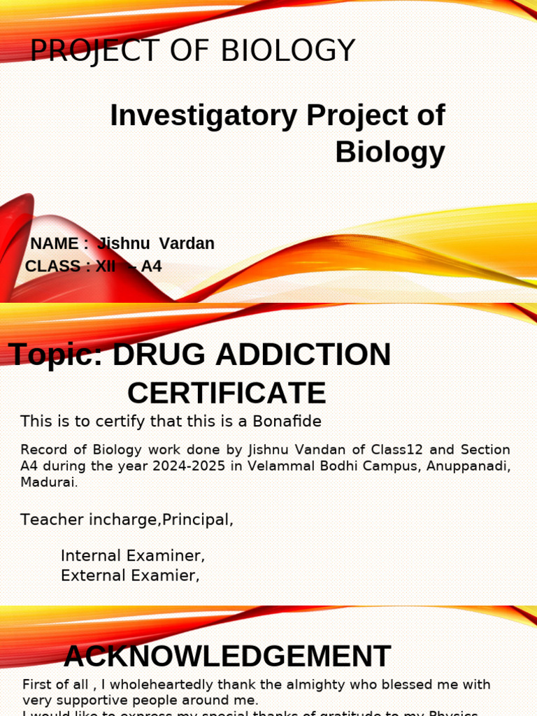 Jishnu Biology Project | PDF | Substance Abuse | Cocaine