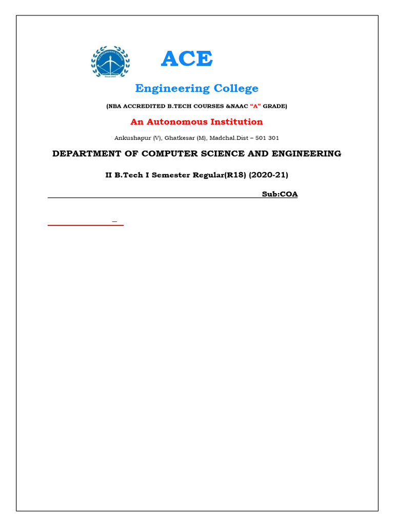 Computer Science Engineering Assignments | PDF