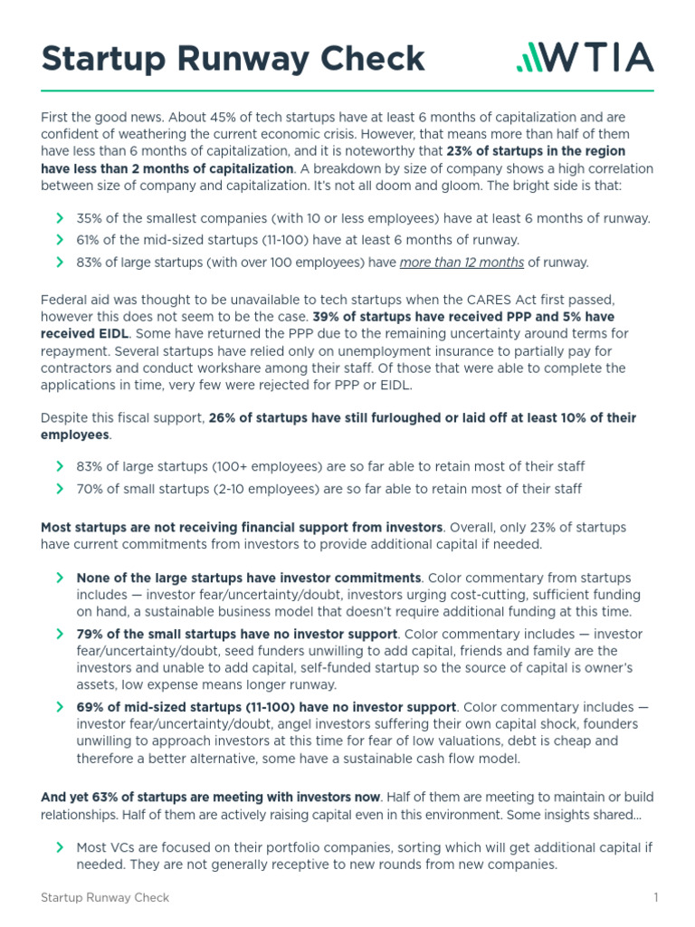 Startup Runway Check_2020 | PDF | Startup Company | Small Business ...