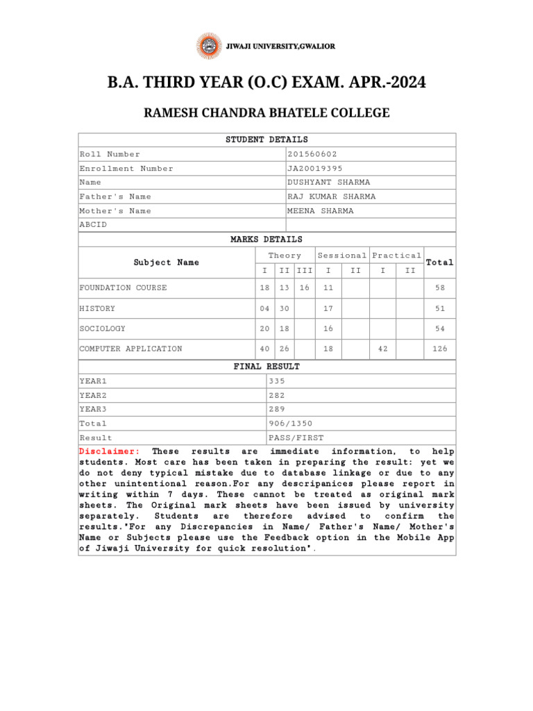 BA 3rd Year | PDF