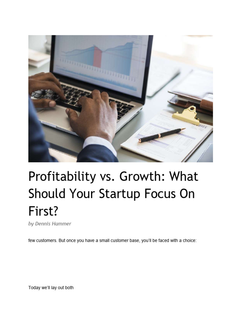 Profitability Vs Growth - What Should Your Startup Focus On First | PDF ...
