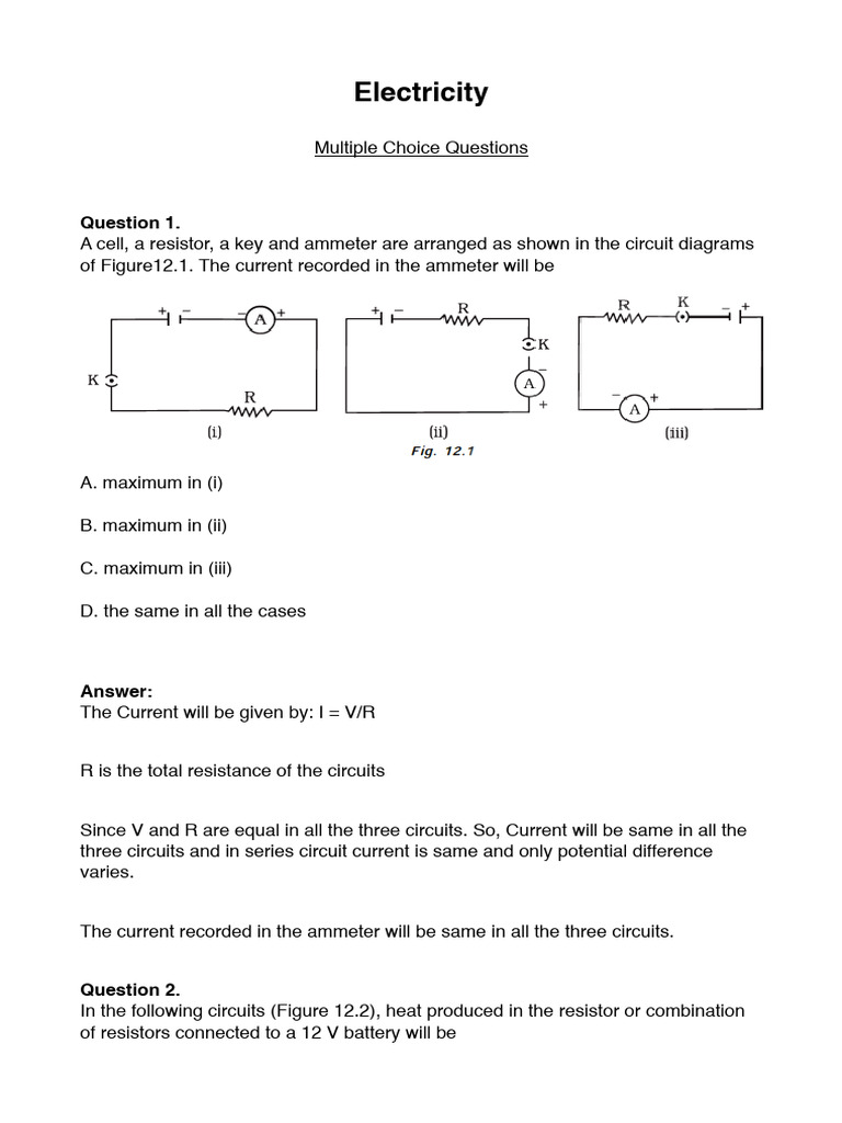ch12-1 | PDF | Electrical Resistance And Conductance | Series And ...