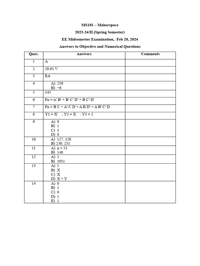 4 2024 Spring MS101 EE Midsem | PDF