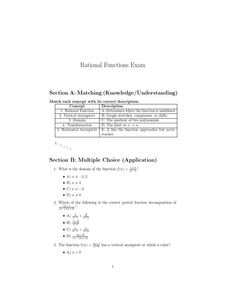 Rational Fun Final Pdf Asymptote Function Mathematics