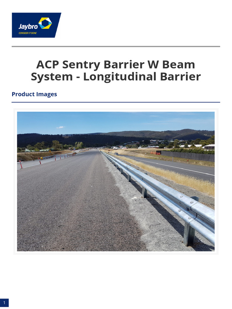 ACP Sentry Barrier W Beam System Longitudinal Barrier | PDF | Transport