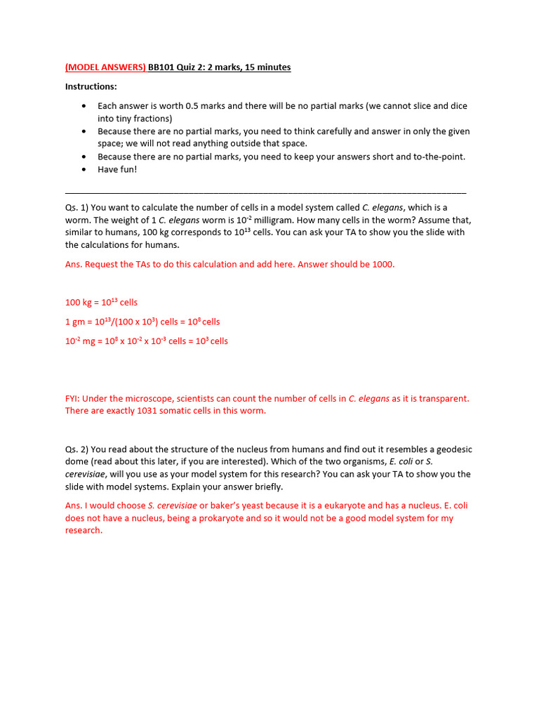 Tutorial 2 - Model Answers | PDF