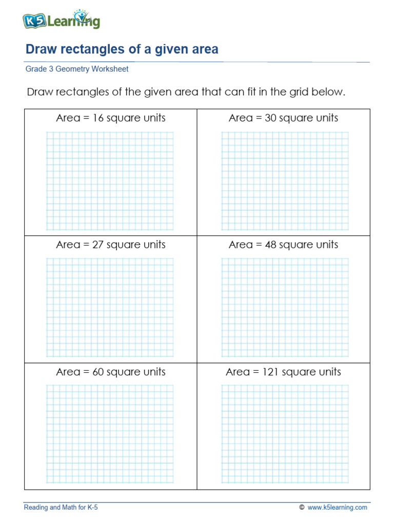 Grade 3 Geometry Area Draw Grid | PDF