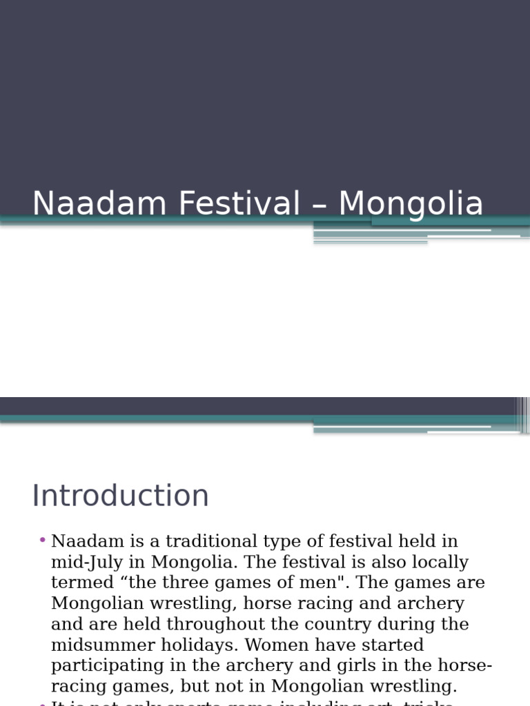 Naadam Festival – Mongolia | PDF | Mongolia | Archery