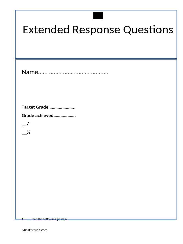 Extended-response-questions | PDF | Cell (Biology) | Rna