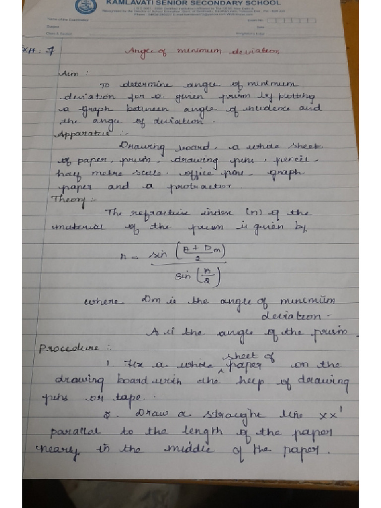 Physics Xii Experiment No 7 | PDF