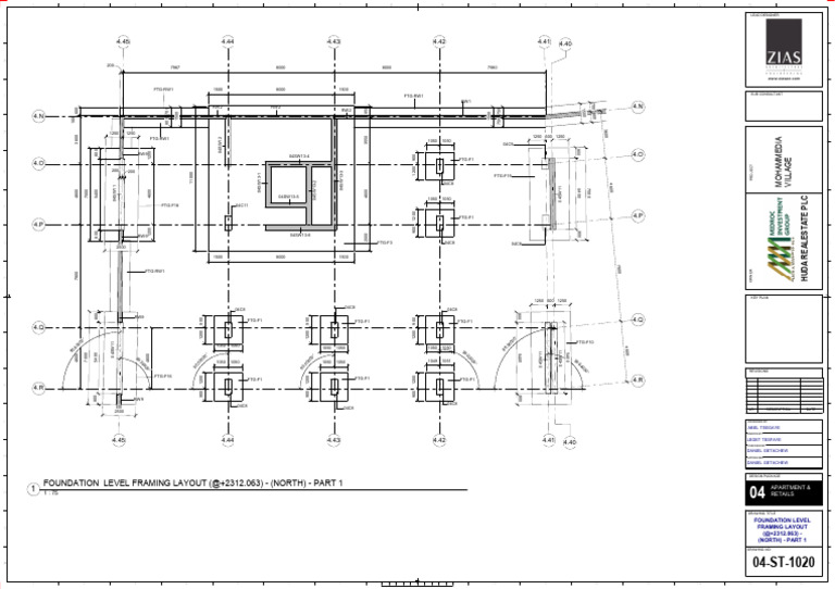 Foundation Level Framing Layout Plan | PDF
