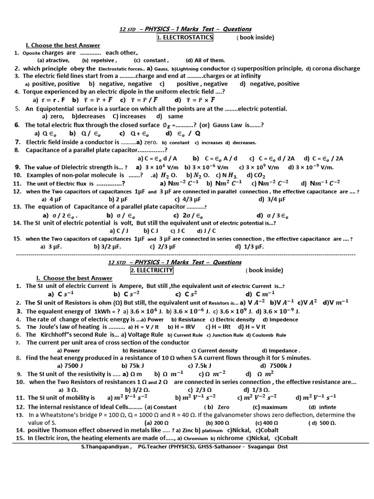 12th Grade Physics Test Questions | PDF | Diode | Atomic Nucleus