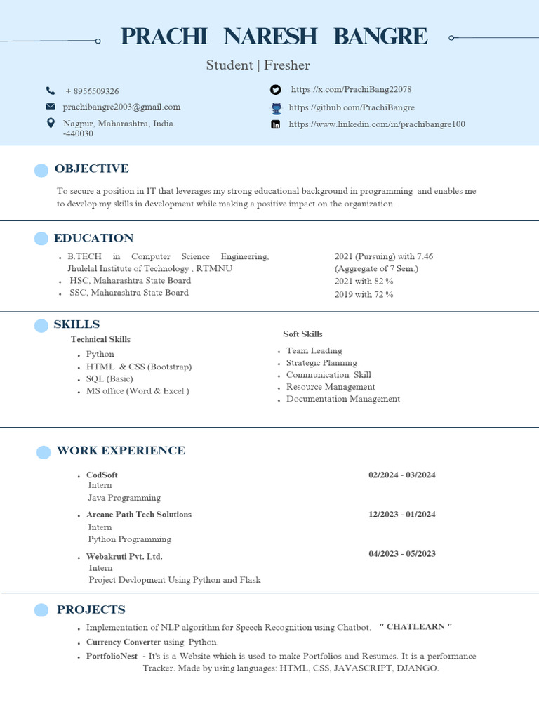Prachi BangreResume | PDF | Computer Programming | Software Engineering