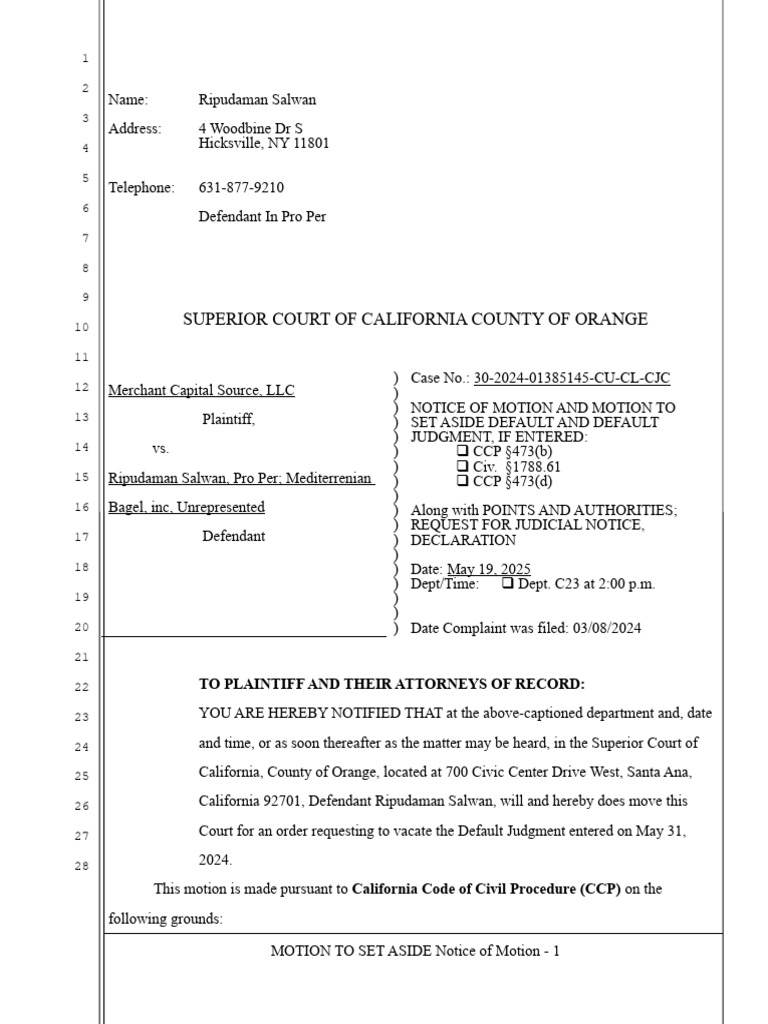 2. NOTICE OF MOTION Signed | PDF | Default Judgment | Common Law