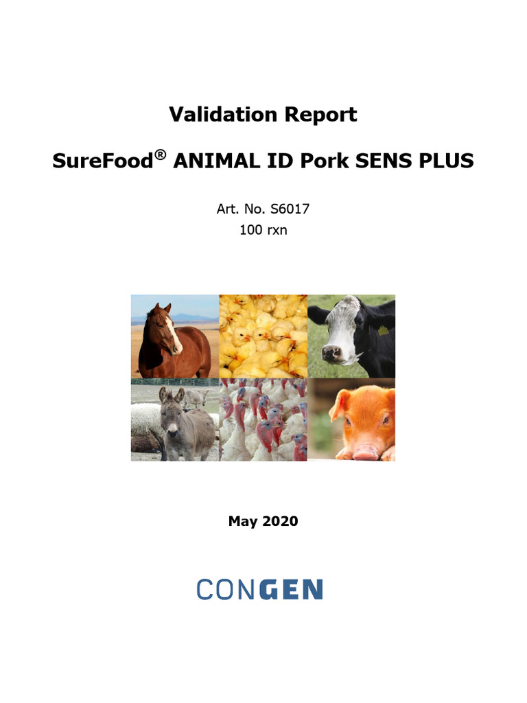 S6017_Validation Report_ANIMAL ID Pork SENS PLUS_May2020 (2) | PDF ...