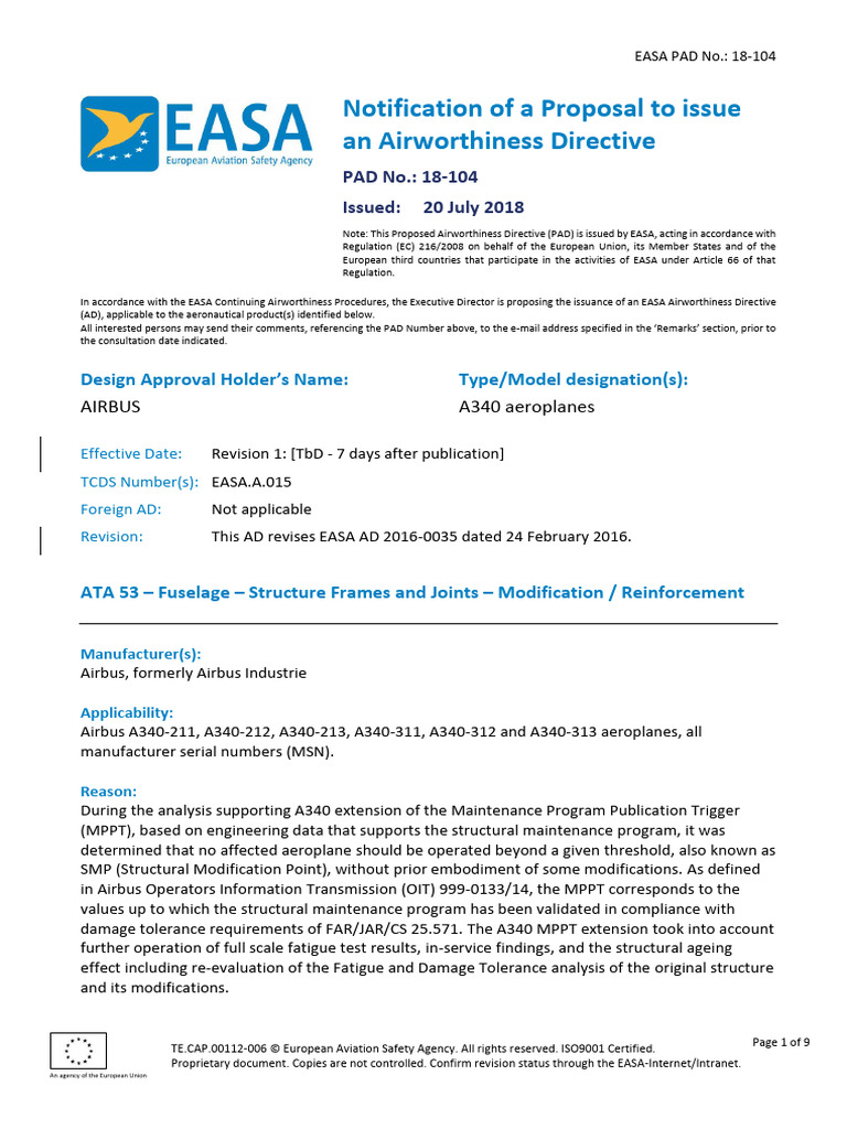 EASA_PAD_18_104 | PDF | Aviation