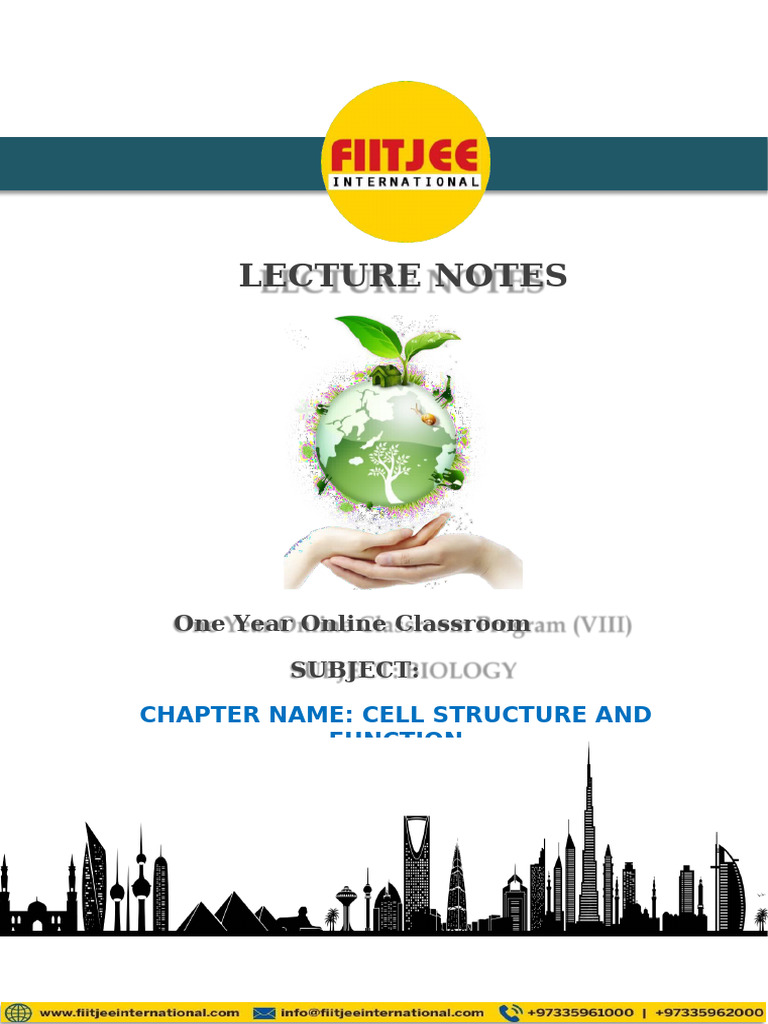 Cell Structure And Function Viii Biology Pdf Cell Biology Osmosis