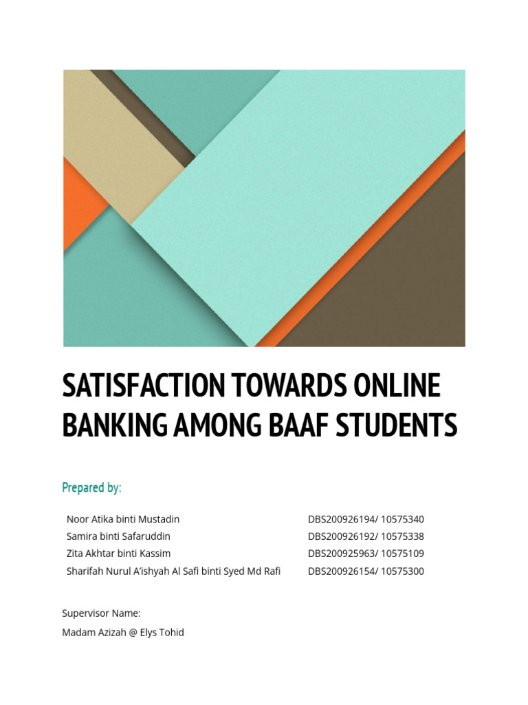 Students' Satisfaction On Online Banking | PDF | Online Banking | Banks & Banking