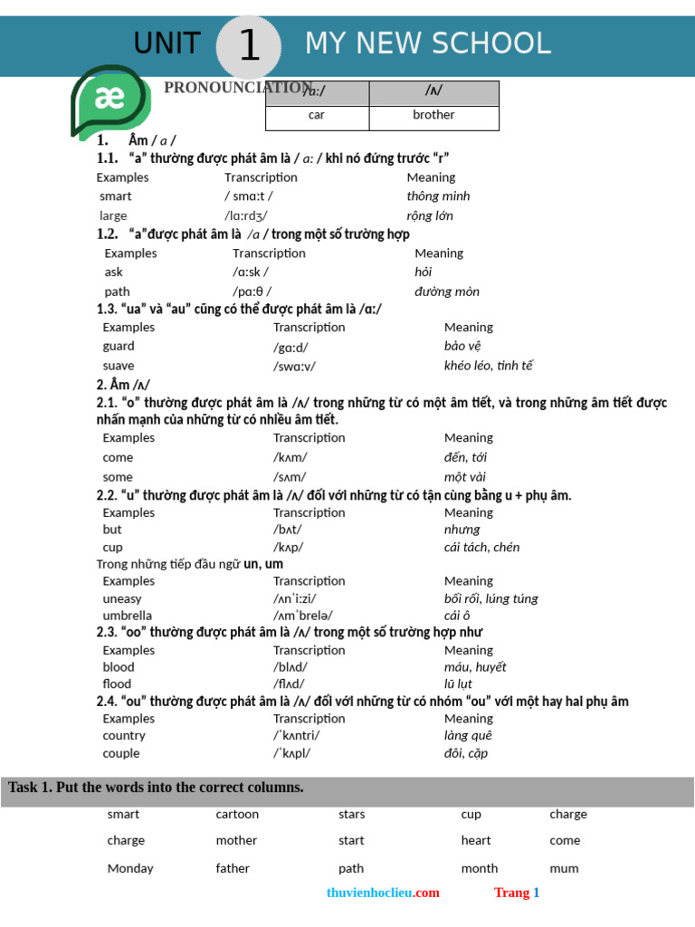Tieng Anh 6 GLOBAL SUCCESS Unit 1 | PDF