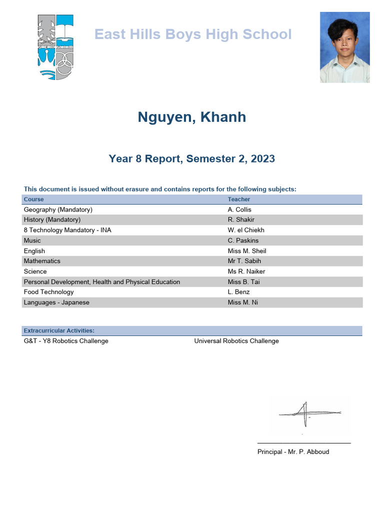 Semester 2 2023 School Report | PDF | Teachers | Learning