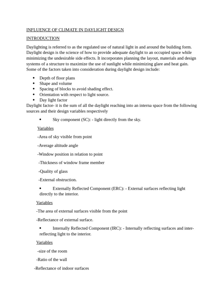 Climate Impact on Daylight Design Strategies | PDF | Window | Building ...