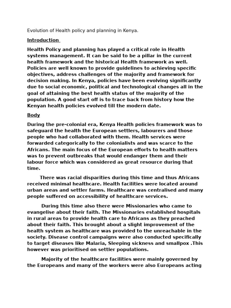 Health Policy Evolution Assignment | PDF | Health Care | Health Policy