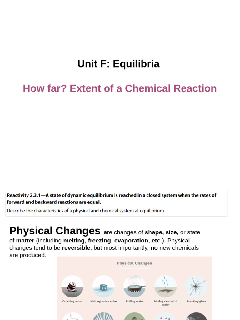 R2.3 How Far - Extent of Chemical Reaction (IB) | PDF | Chemical ...