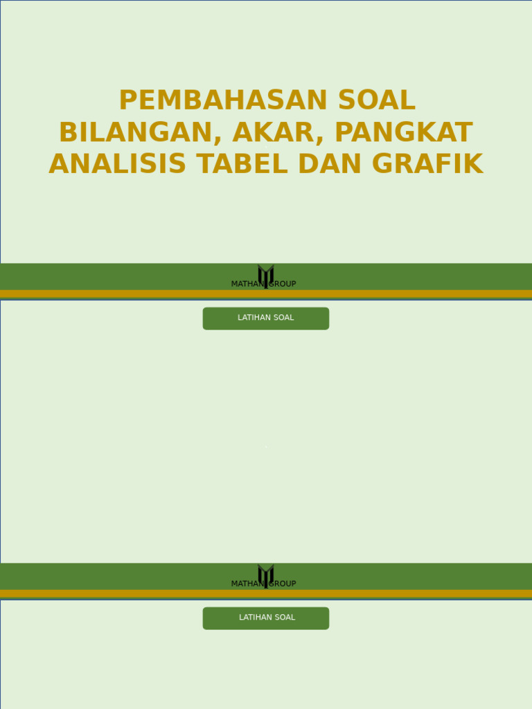 Latsol 1 (Bilangan, Akar, Pangkat, Analisis Tabel Dan Grafik) | PDF