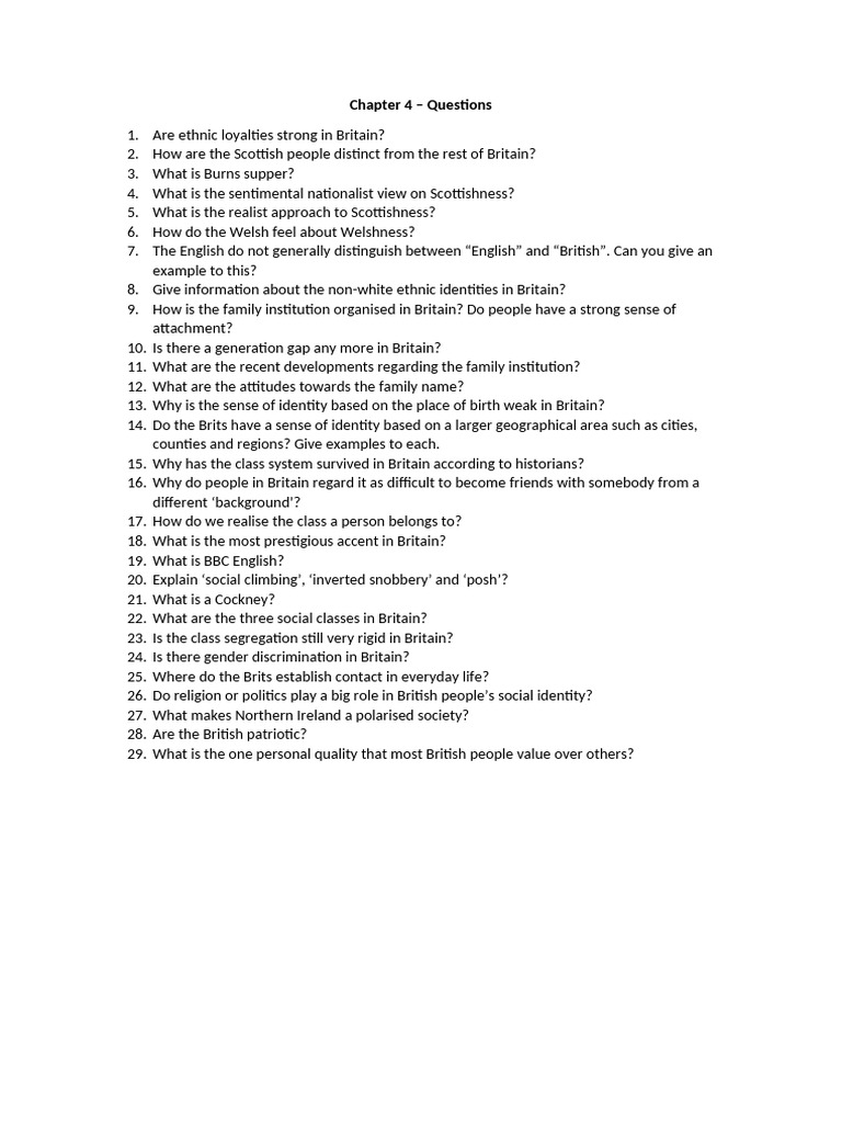 Chapter 4-Questions | PDF