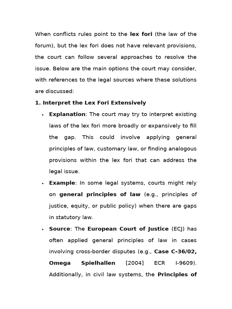 When Conflicts Rules Point To The Lex Fori | PDF | Choice Of Law ...
