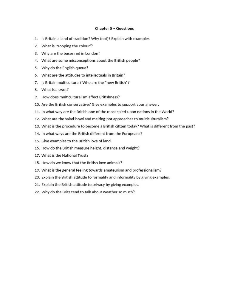 Chapter 5-Questions | PDF