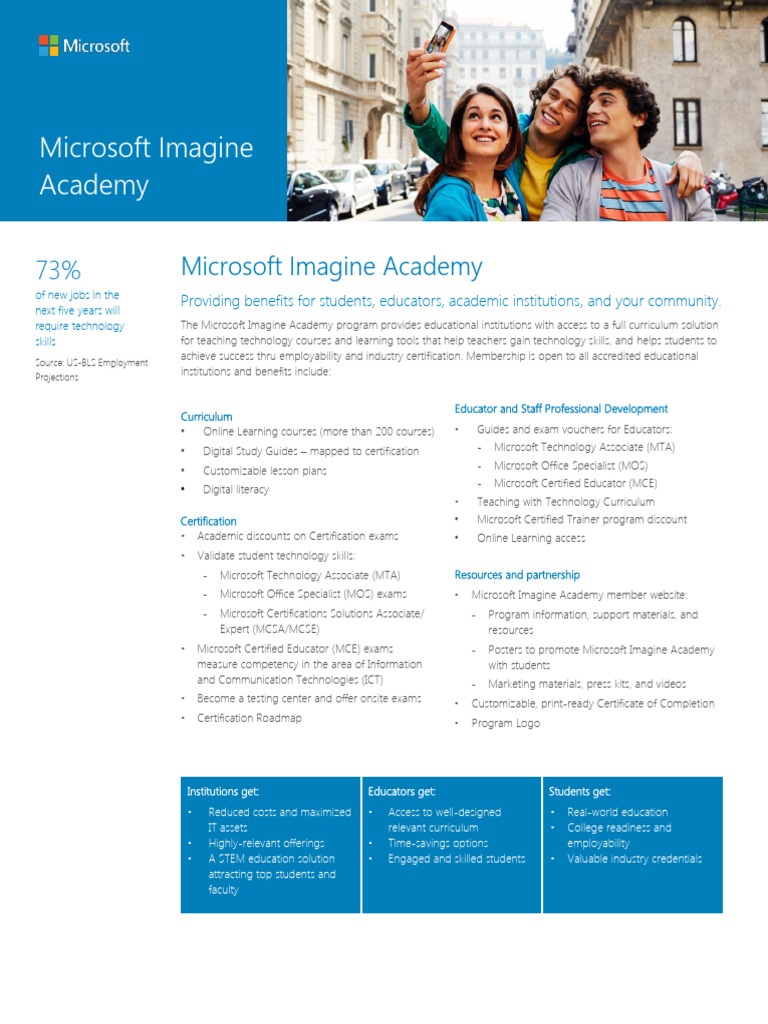 Imagine-Academy_FactSheet_2016 | PDF | Teachers | Microsoft Certified Professional