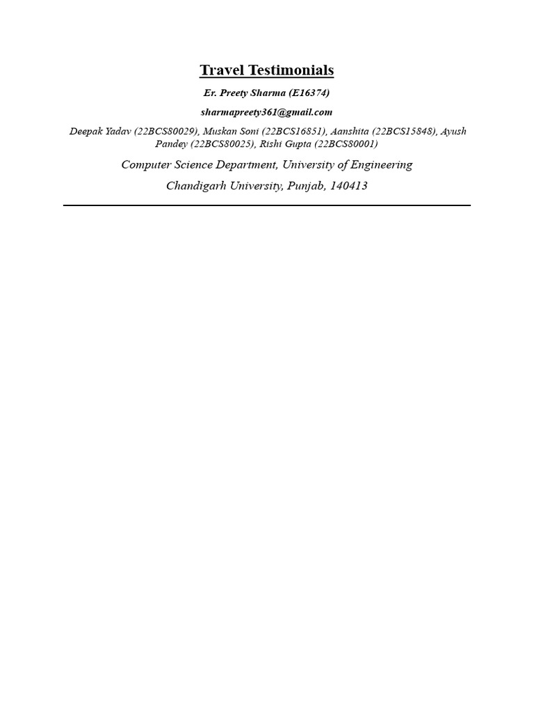 Travel Testimonials | PDF | Tourism | Sampling (Statistics)