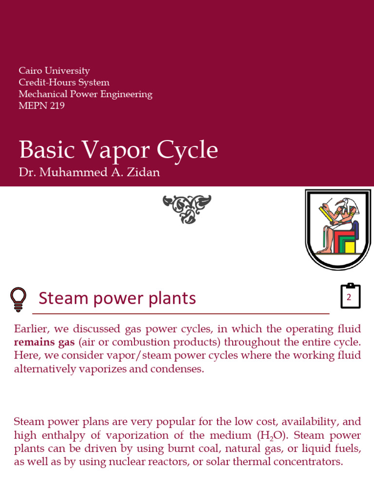 L6 - Basic Vapor Cycle | PDF | Steam | Boiler