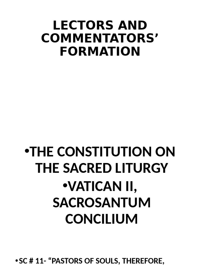 Lectors and Commentators' Formation | PDF | Christian Worship And ...