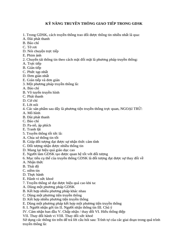 Kỹ Năng Truyền Thông Giao Tiếp Trong GDSK | PDF