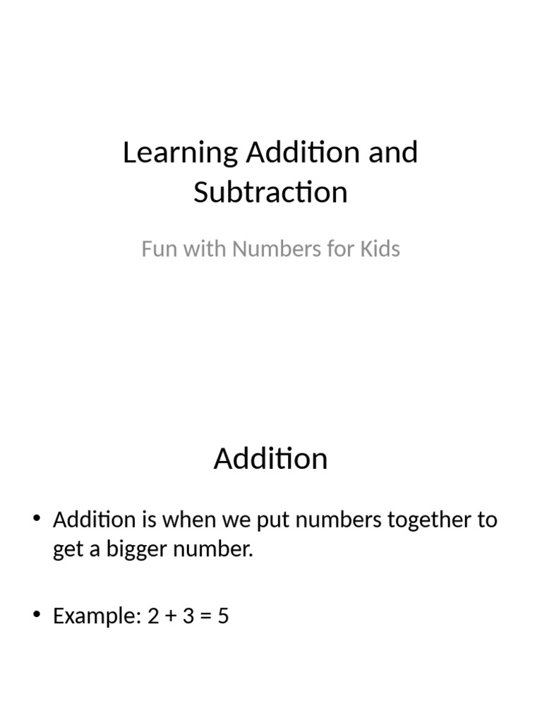 Learning_Addition_and_Subtraction for 5 years old | PDF