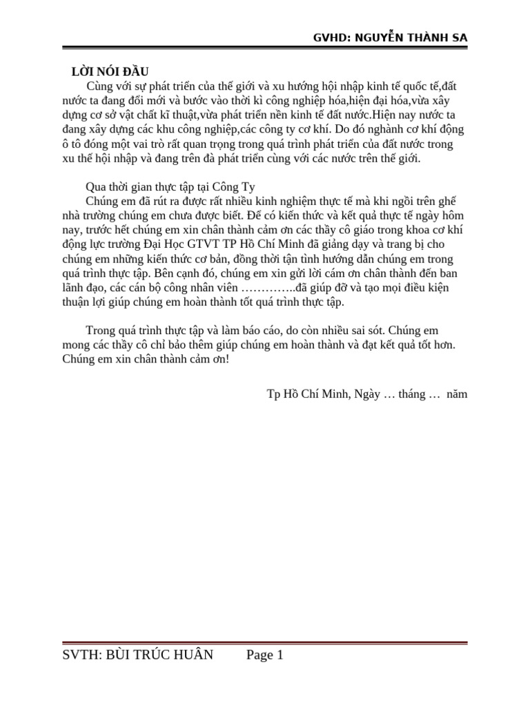 Bao Cao Thuc Tap Tot Nghiep | PDF