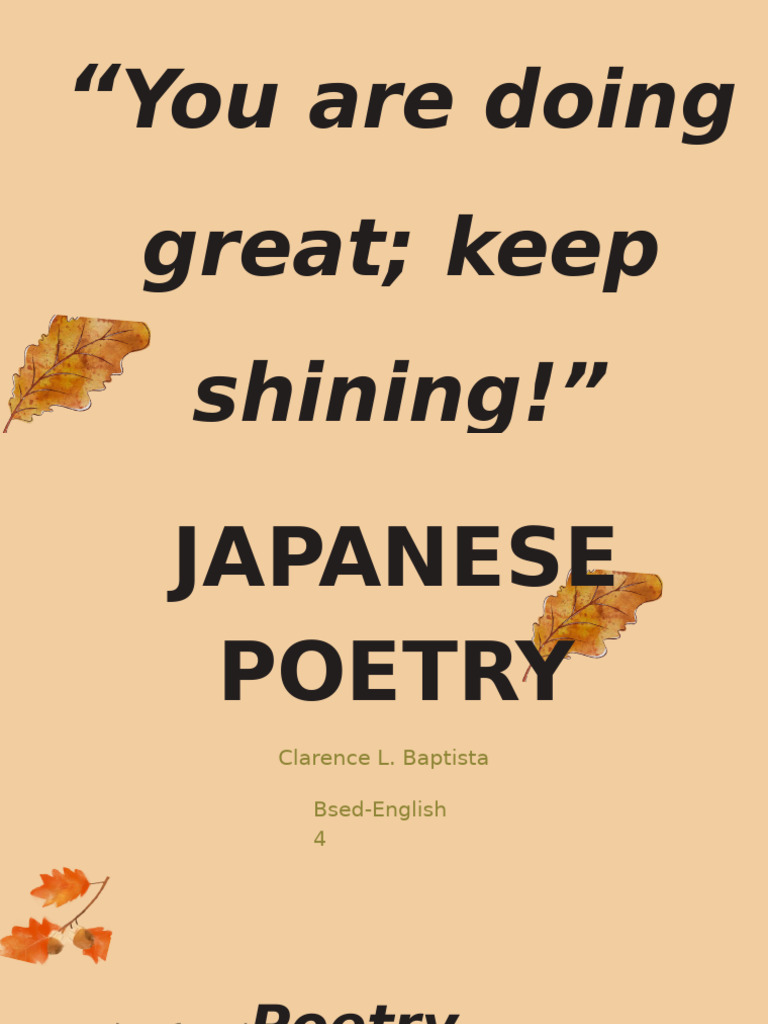 Understanding Japanese Poetry Forms | PDF