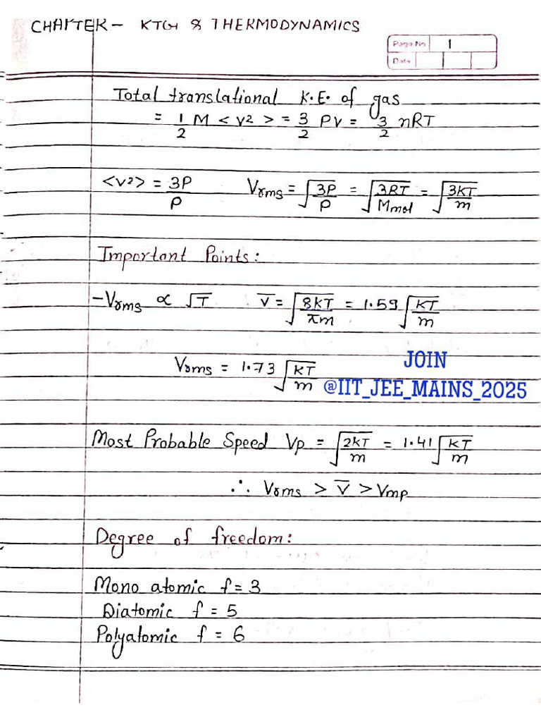 KTG & Thermo @iit Jee Mains 2025 | PDF