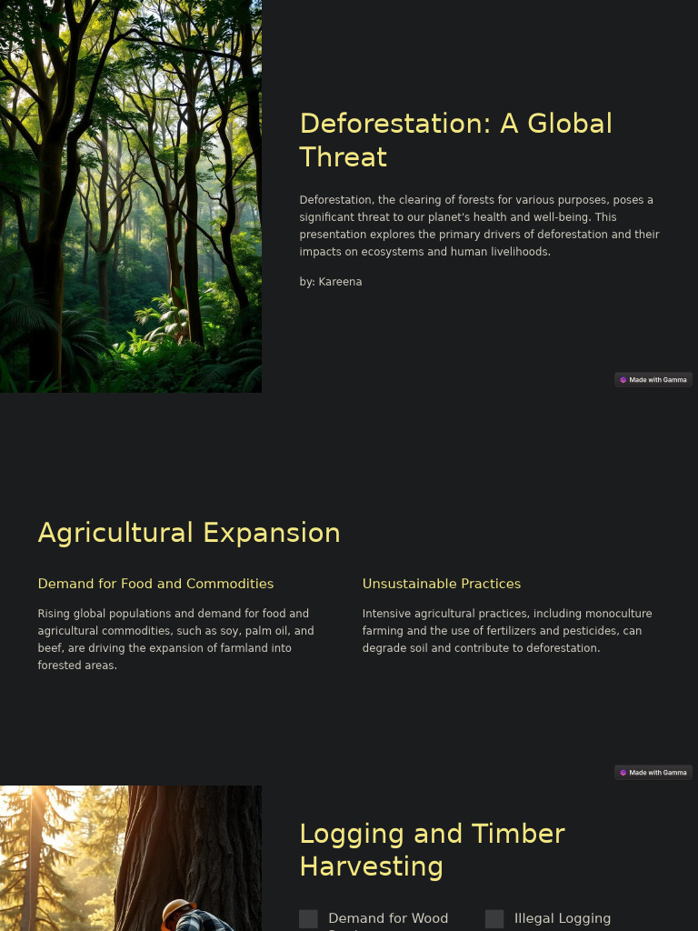 Deforestation A Global Threat | PDF | Deforestation | Logging