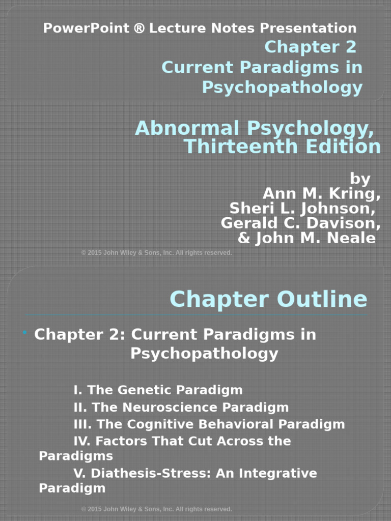 Chapter 2 - Current Paradigms Psychopathology | PDF | Neurotransmitter | Neuron