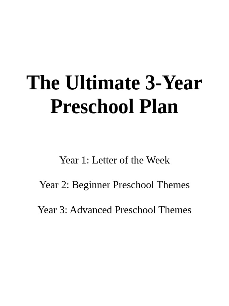 Preschool Three Year Plan Download | PDF | Egg | Fairy Tales