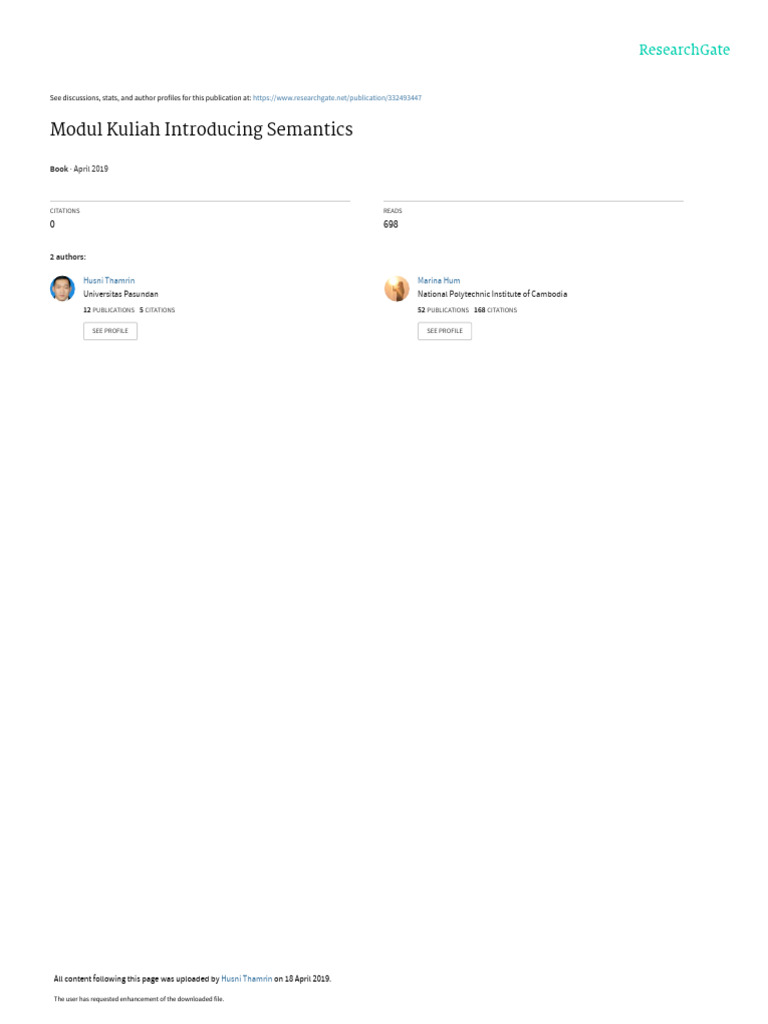 Introducing Semantics Course Module | PDF