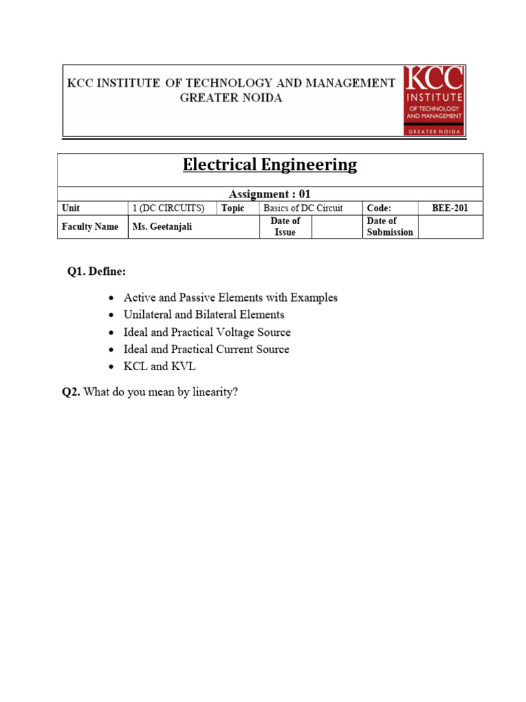 Basics of DC Circuits Assignment | PDF