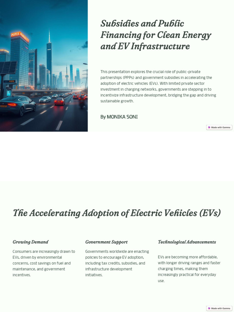 Subsidies and Public Financing For Clean Energy and EV Infrastructure ...