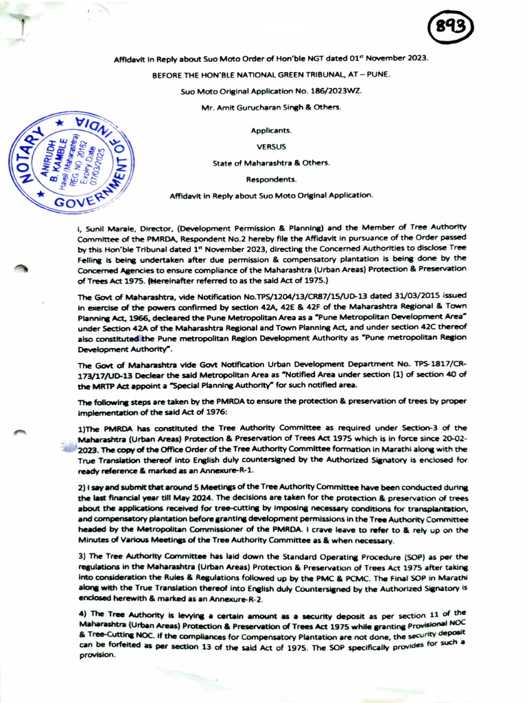 Affidavit Recording The Steps Taken by PMRDA | PDF