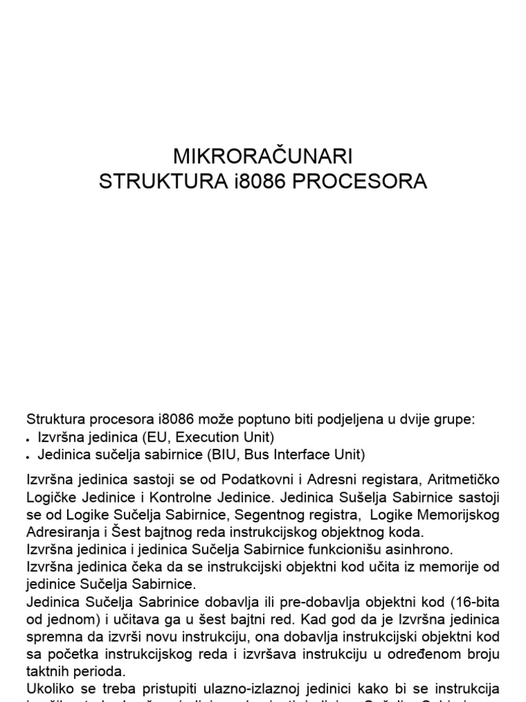 Struktura I8086 Mikroprocesora | PDF