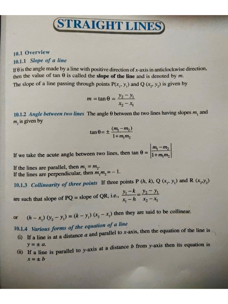 Straight Lines | PDF