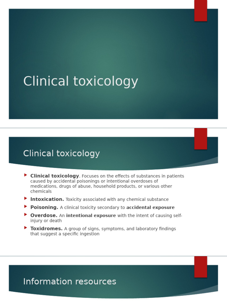 Clinical Toxicology Overview and Management | PDF